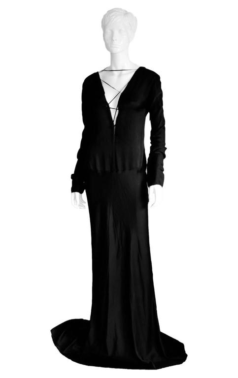 Iconic Tom Ford Gucci FW 2002 Gothic Collection Black Silk Backless ...