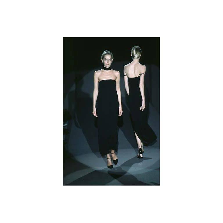 That Iconic Tom Ford Gucci 1997 Black Leather Collar Minimalist Dress ...