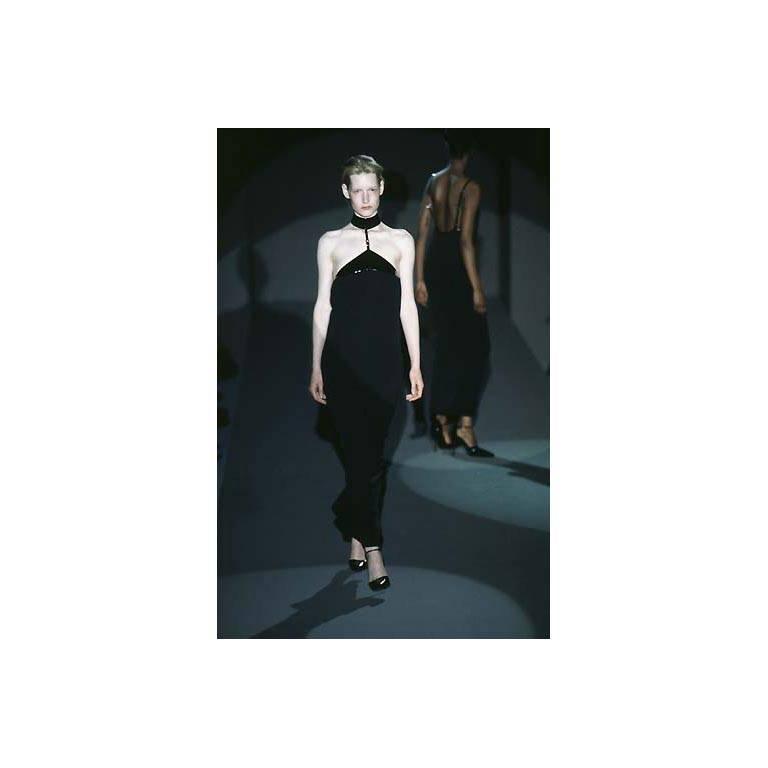 That Iconic Tom Ford Gucci 1997 Black Leather Collar Minimalist Dress ...