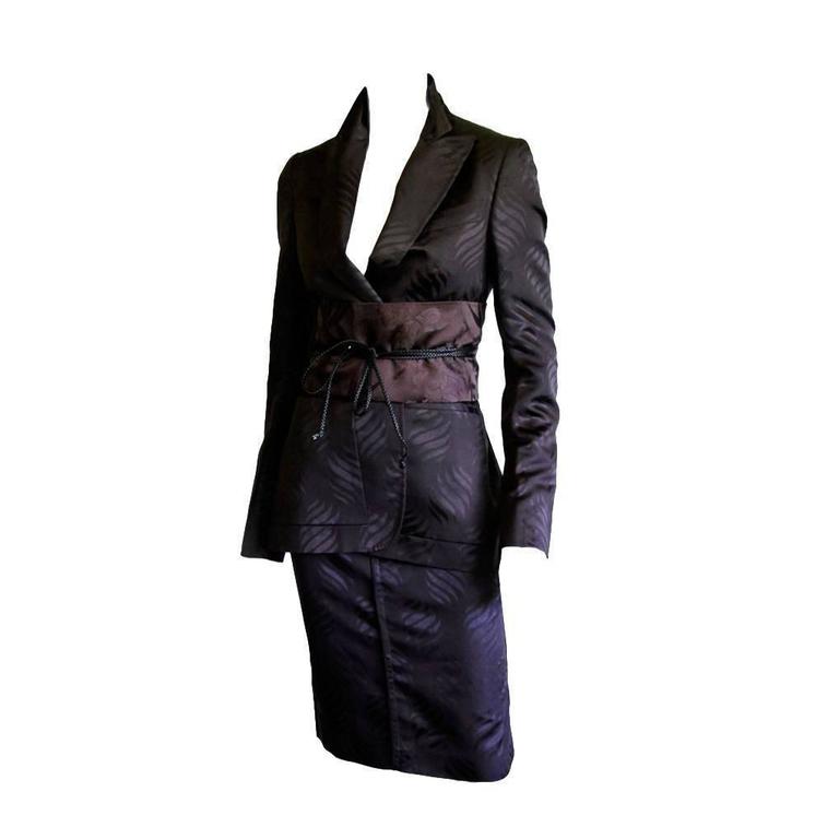 Iconic Tom Ford Gucci FW 2002 Silk Kimono Runway Jacket, Pants and Obi ...