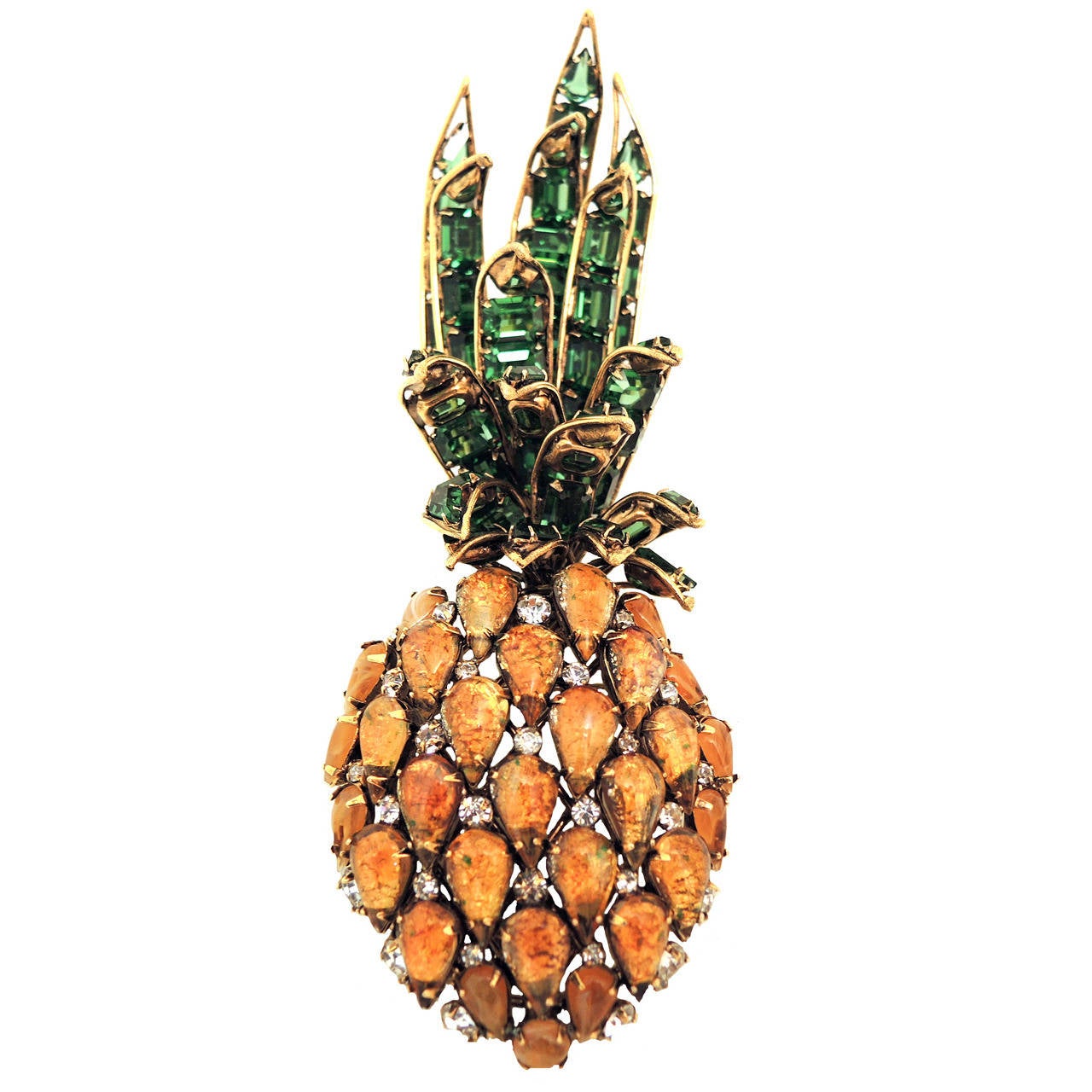 Vintage 1980’s Pineapple Signed Iradj Moini Pin For Sale at 1stDibs