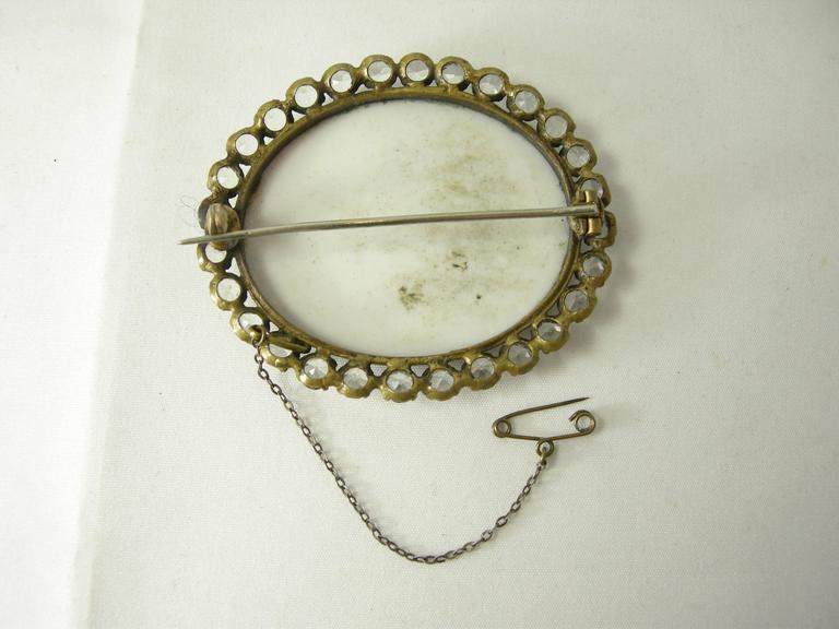 Antique Victorian Hand Painted and Paste Brooch at 1stDibs