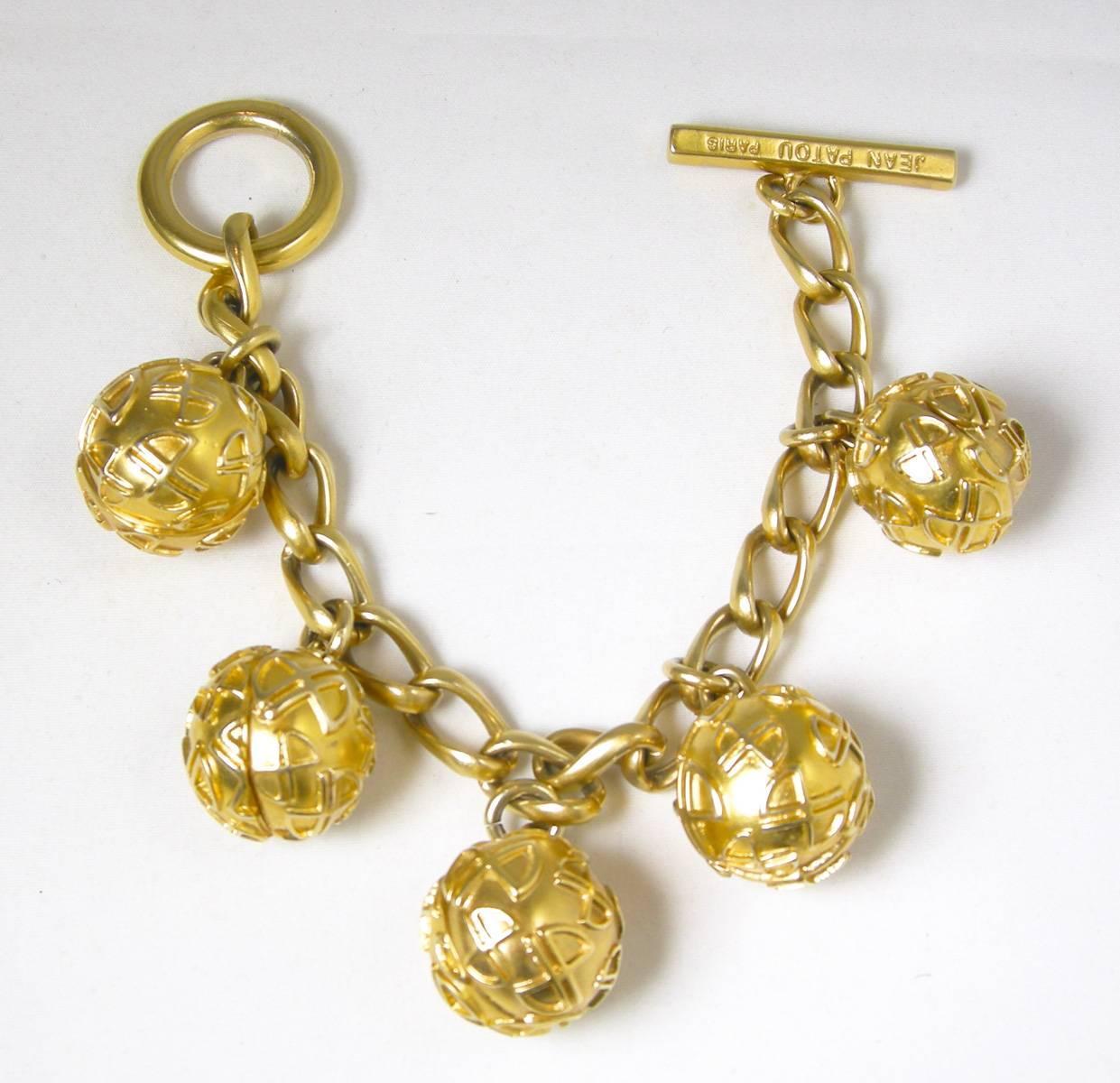 Famous Vintage 80s Signed Jean Patou Paris Charms Bracelet For Sale at ...