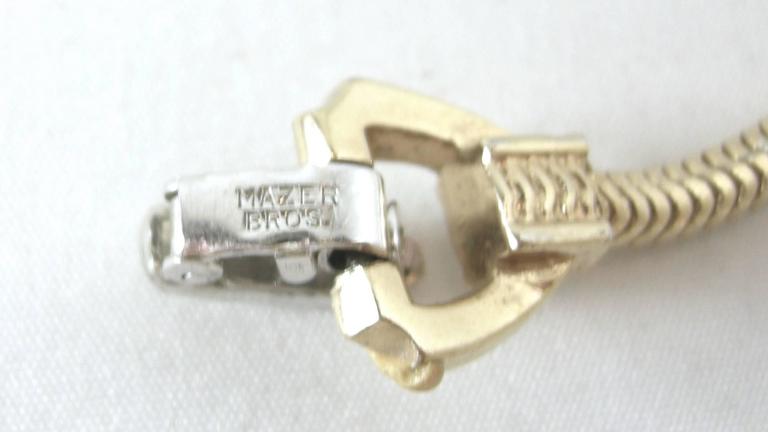 Vintage 40s Mazer Brothers Rhinestone Necklace For Sale at 1stDibs