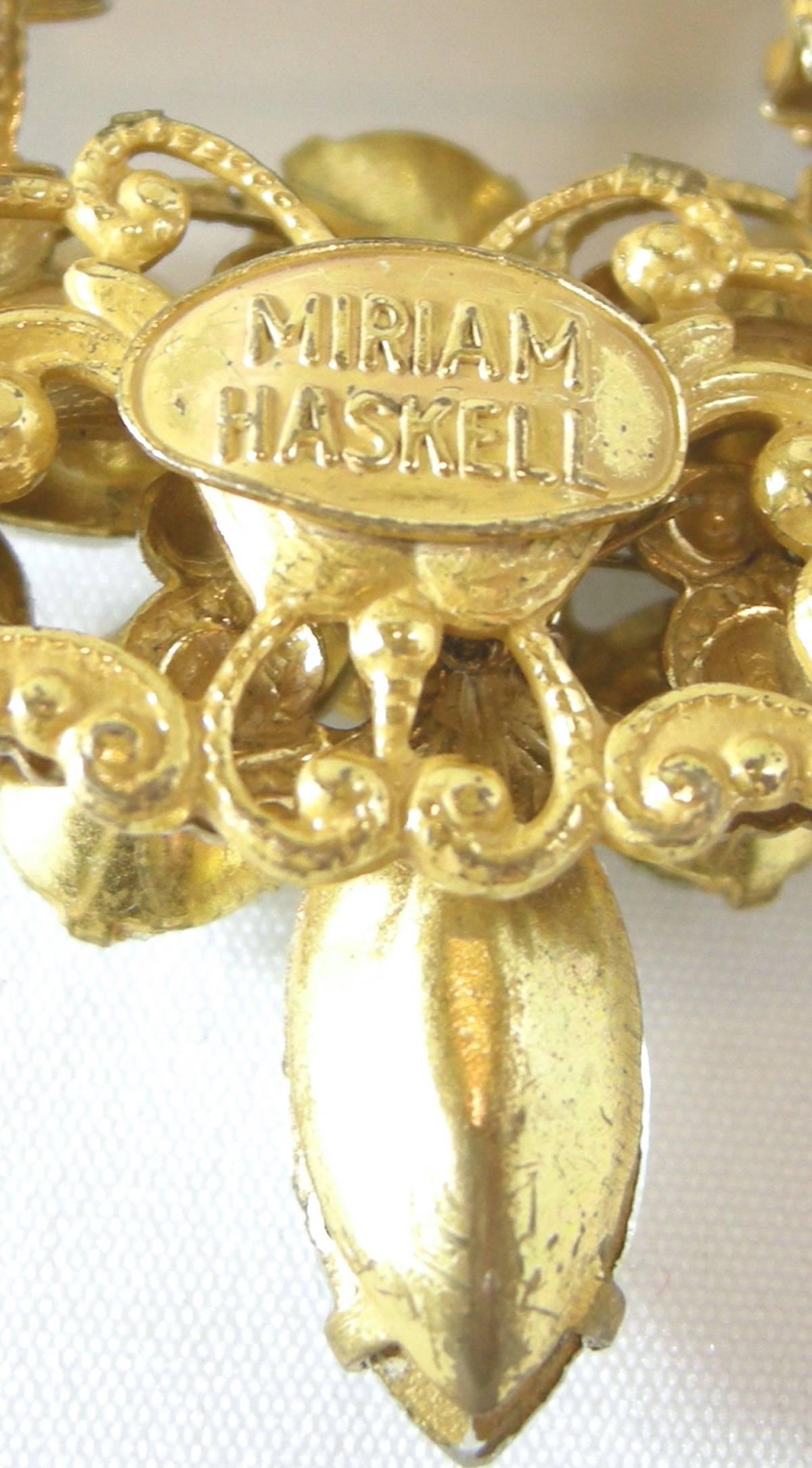 Vintage Miriam Haskell Rhinestone Circle Pin at 1stDibs