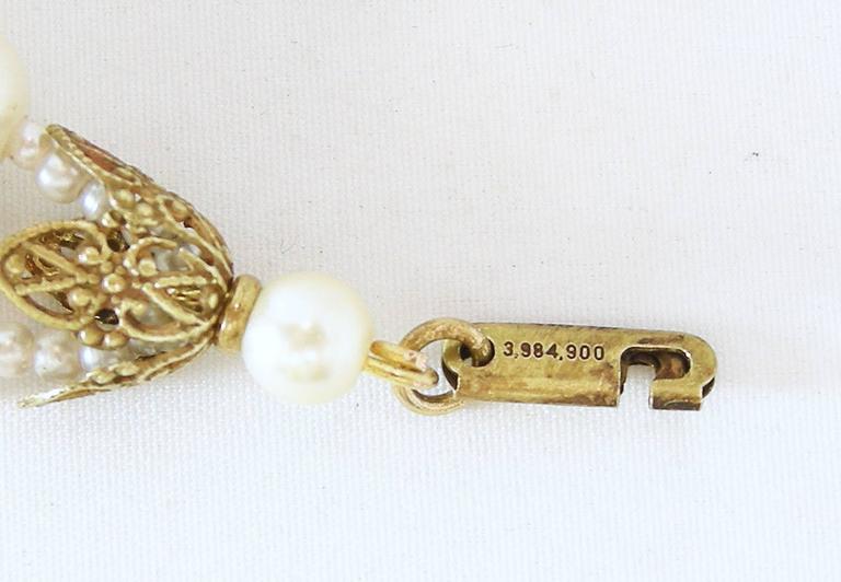 Vintage Unsigned Miriam Haskell Two Strand Baroque Pearl Necklace at ...