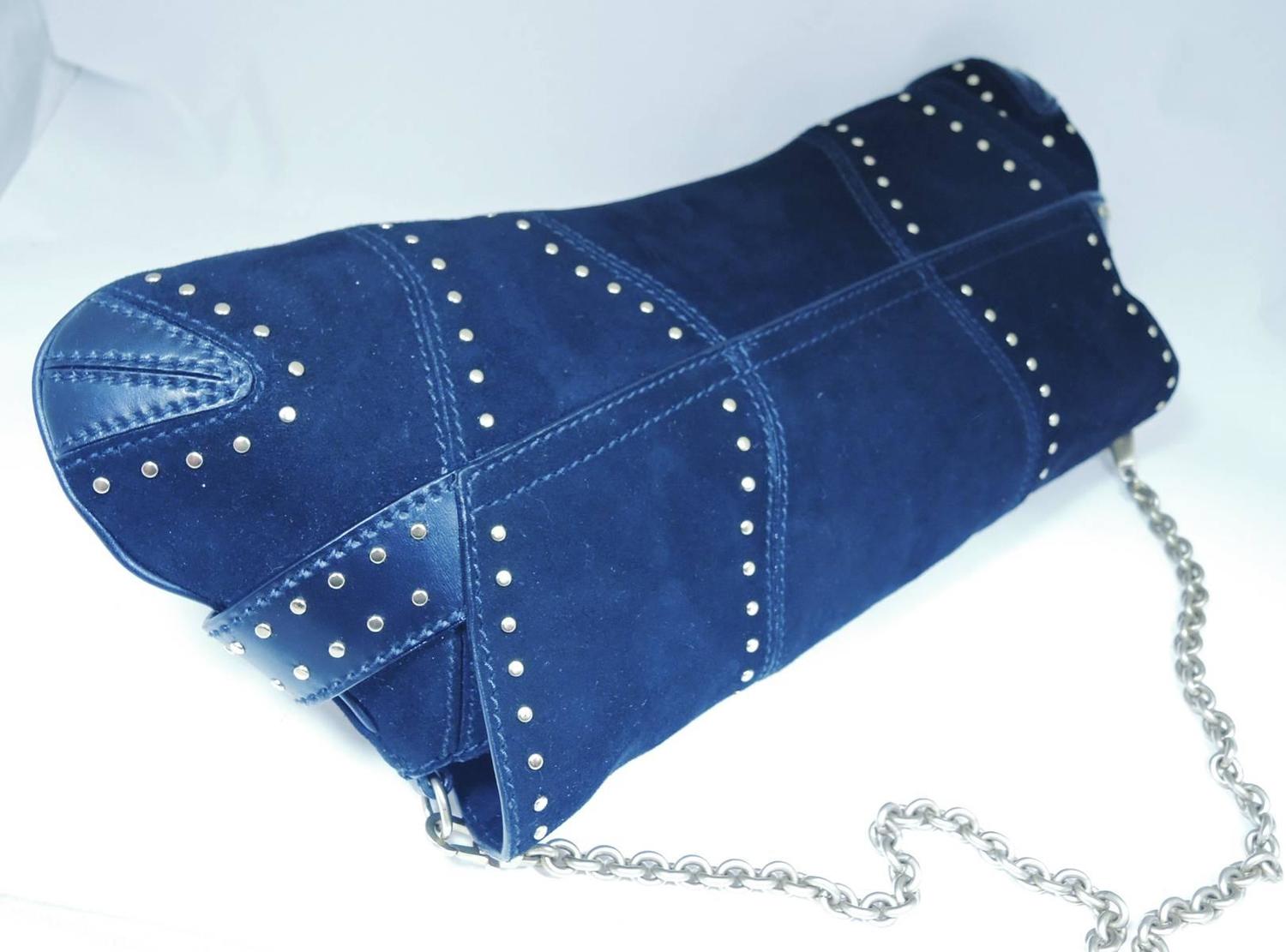 Authentic Vintage Couture Gucci Controllato Black Suede Handbag at 1stdibs