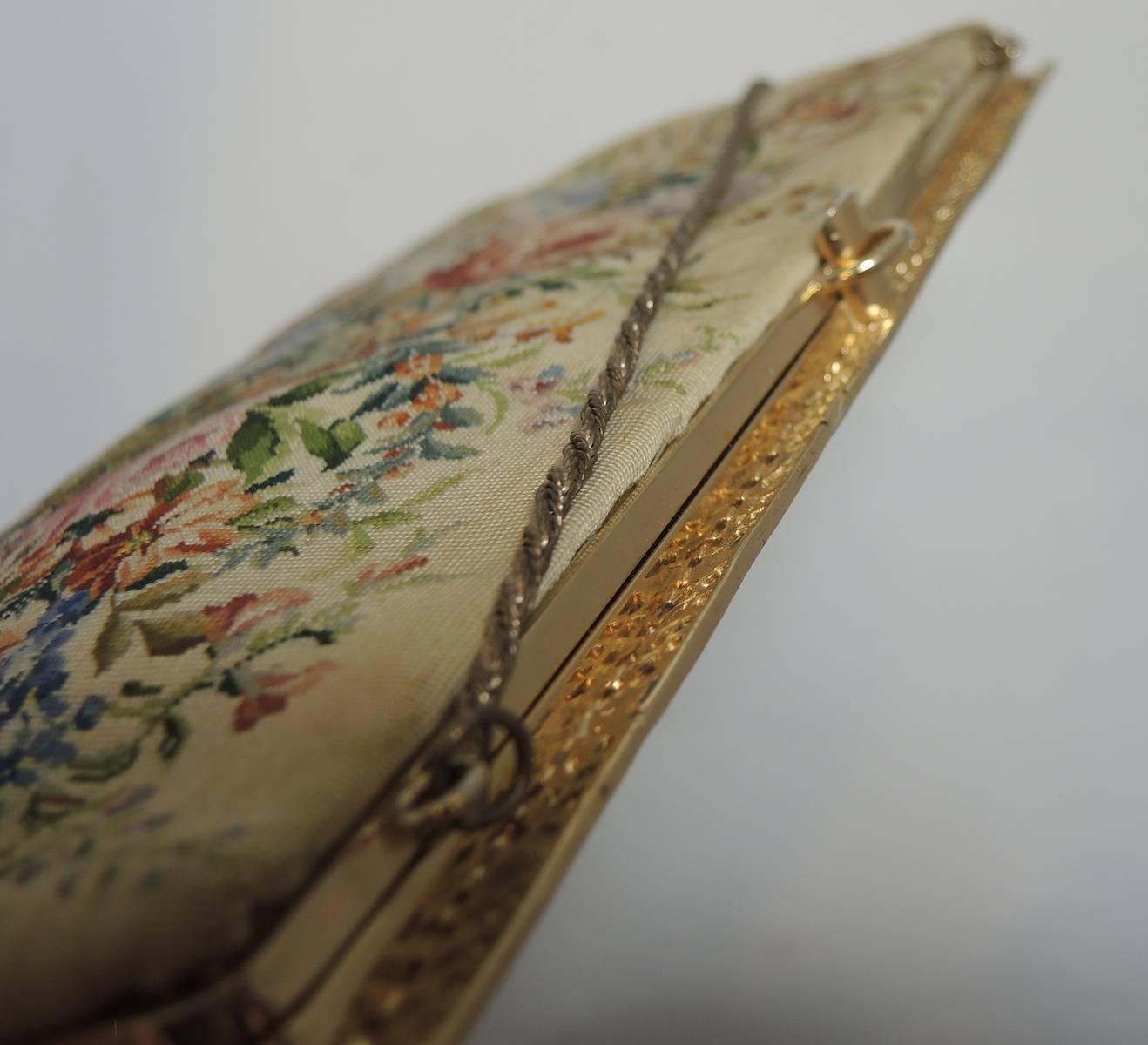 Vintage Stunning Multi-Color Tapestry Purse at 1stDibs