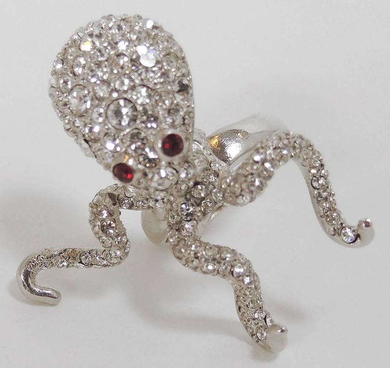 Kenneth Jay Lane Crystal Octopus Ring at 1stDibs