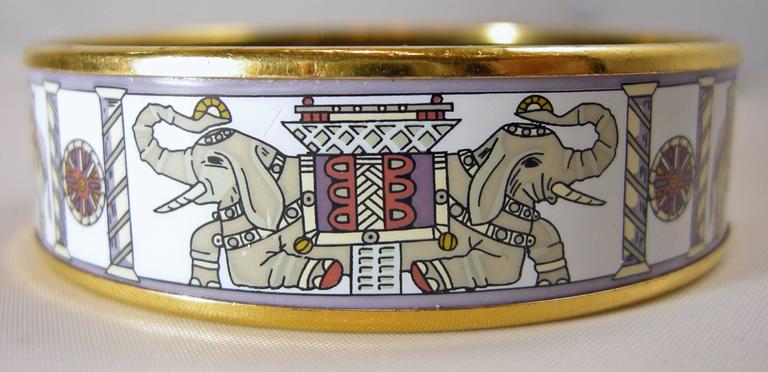 Hermes Vintage White Enamel Printed Elephant Bra at 1stDibs | hermes ...