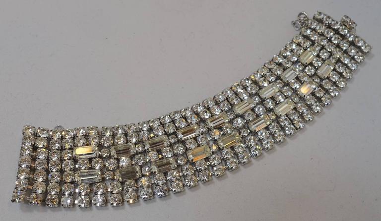 Vintage 1960s Wide Kramer Crystal Bracelet For Sale at 1stDibs ...