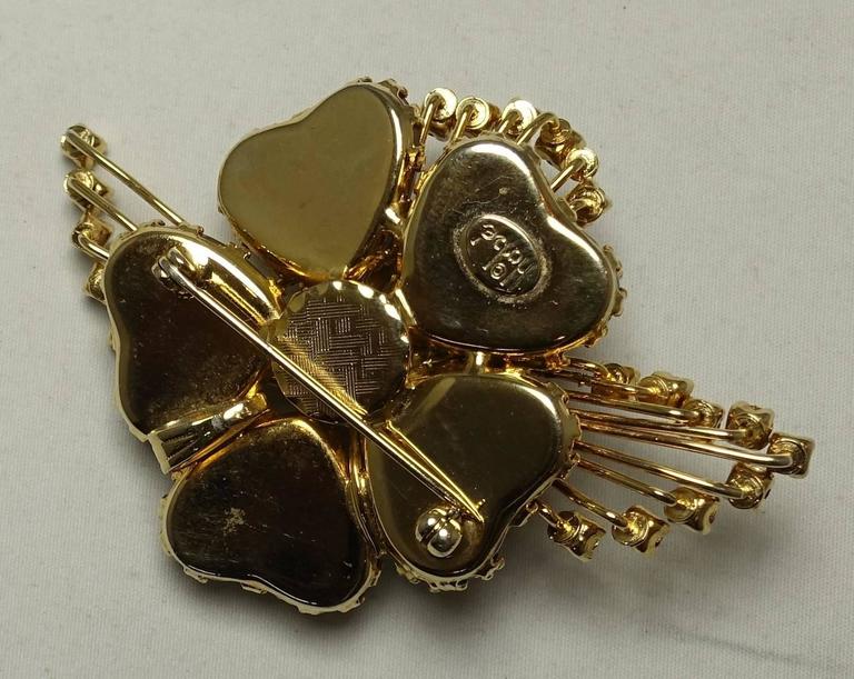 Vintage Large 3” Rare 1940s Signed Hobe Heart Brooch at 1stDibs