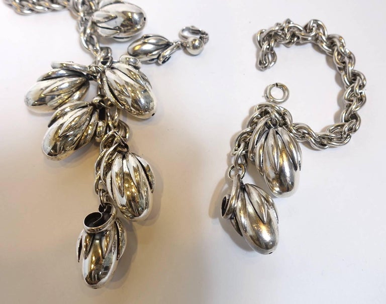 Famous Vintage Signed Napier Acorn Drop Necklace, Bracelet and Earrings ...
