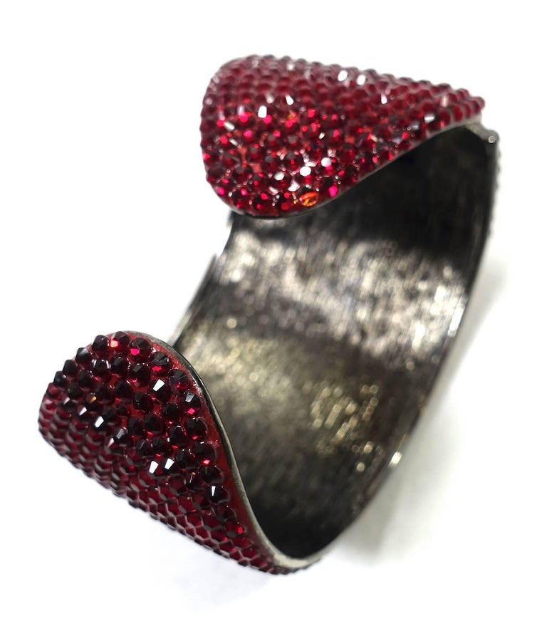Kenneth Jay Lane Red Rhinestone Cuff Bracelet at 1stDibs | red ...