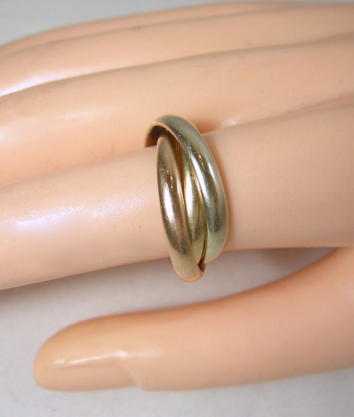 Vintage Tiffany and Co. 14 Karat Triple Roll Ring at 1stDibs | tiffany rolling ring, tiffany ...