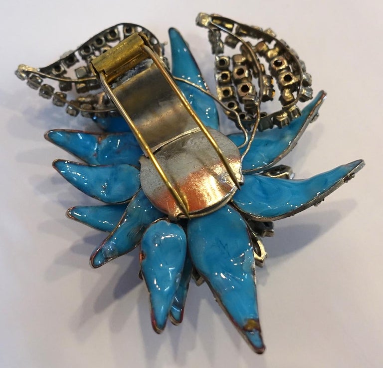 Vintage Signed Depose French Glass and Crystals Trembler Floral Fur ...