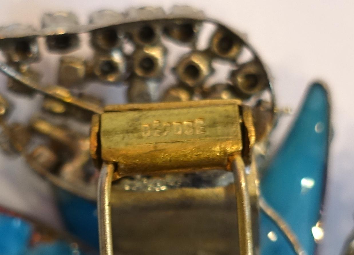 Vintage Signed Depose French Glass and Crystals Trembler Floral Fur ...