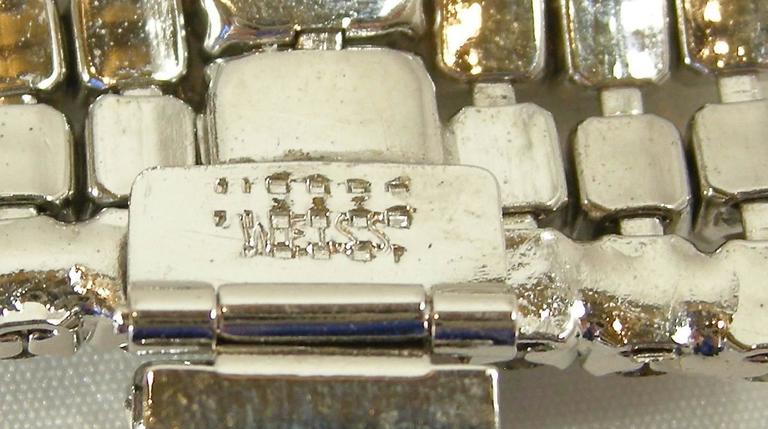 Vintage Signed Weiss Clear Rhinestone Bracelet at 1stDibs | weiss ...