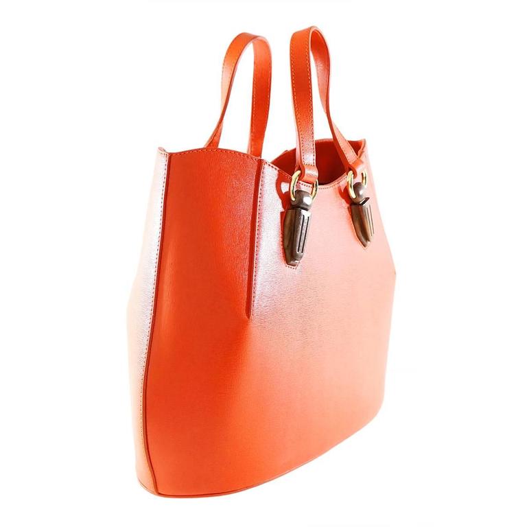 AEVHA London Burnt Orange Leather Arboreal Garnet Tote For Sale at 1stDibs