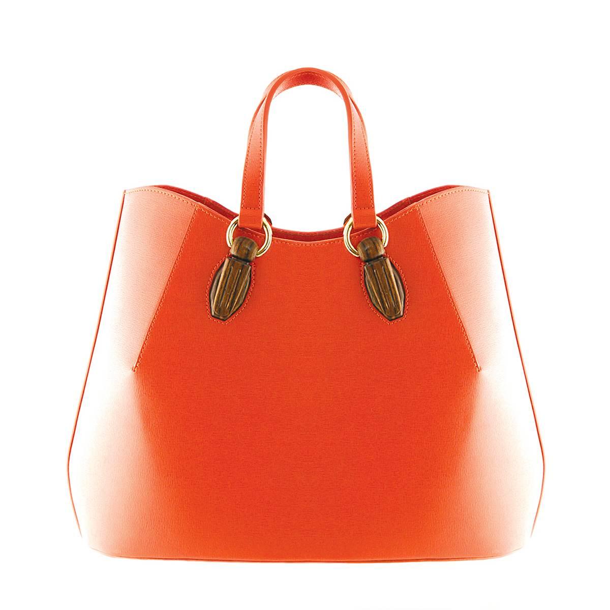 AEVHA London Burnt Orange Leather Arboreal Garnet Tote For Sale at 1stDibs