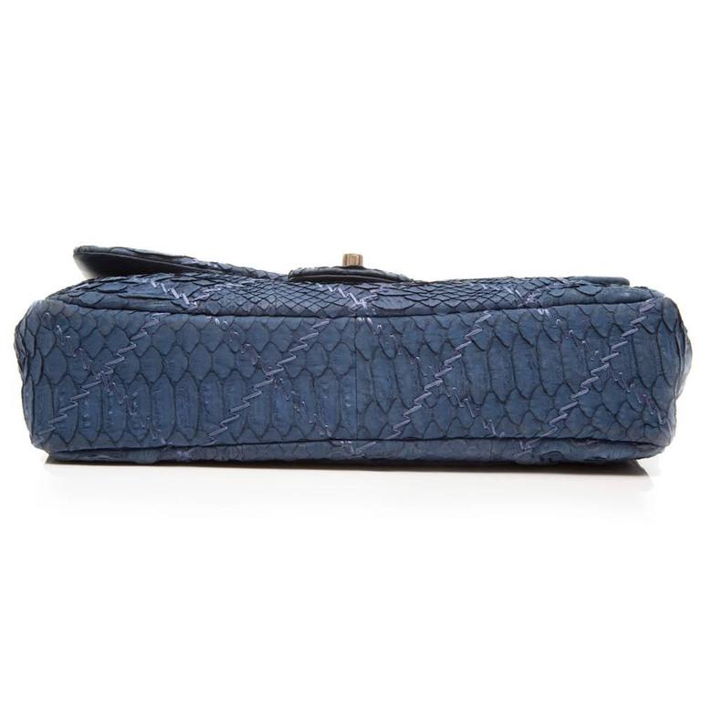 Chanel Blue Python Leather 2.55 Flap Handbag at 1stDibs | chanel blue ...