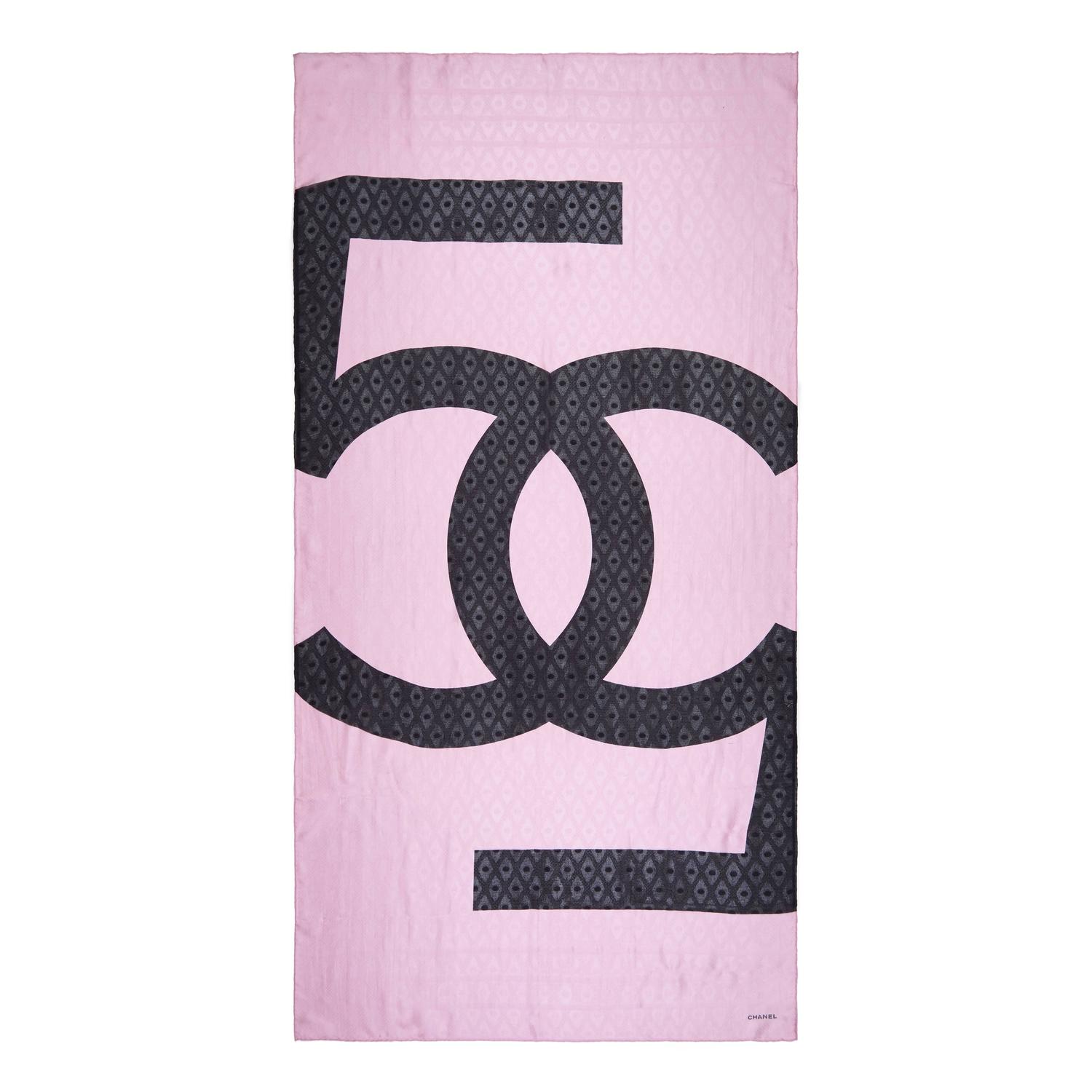 Chanel Bubblegum Pink Silk Scarf For Sale at 1stdibs