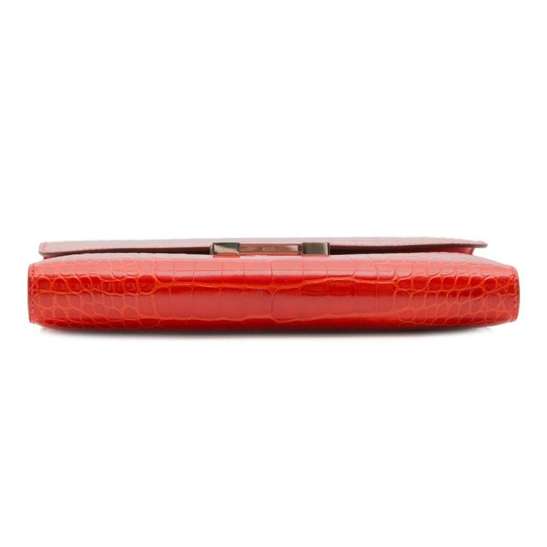 Hermes Red Alligator Constance Wallet at 1stDibs | hermes constance ...