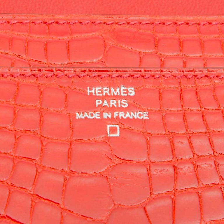 Hermes Red Alligator Constance Wallet at 1stDibs | hermes constance ...