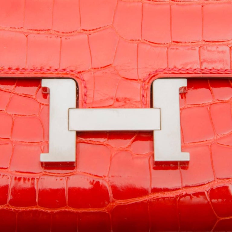 Hermes Red Alligator Constance Wallet at 1stDibs | hermes constance ...