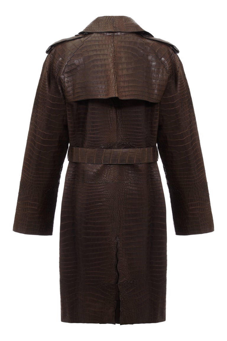 Hermes Brown Alligator Trench Coat For Sale at 1stDibs | hermes ...