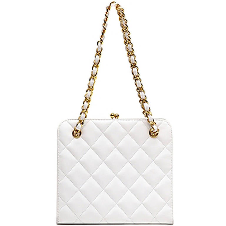 Chanel Vintage Small White Bag at 1stDibs