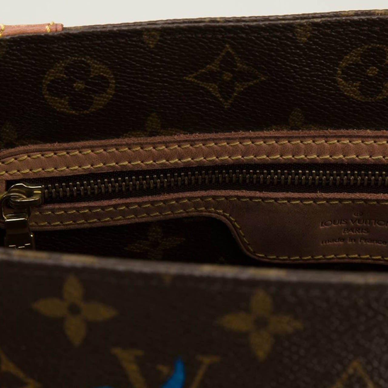 Louis Vuitton Hand Painted Monogram Shopper Bag For Sale at 1stDibs ...