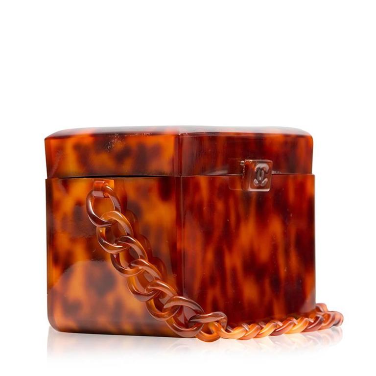 RARE Chanel Vintage Tortoiseshell Plexiglass Box Bag at 1stDibs ...