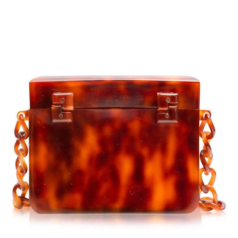 RARE Chanel Vintage Tortoiseshell Plexiglass Box Bag at 1stDibs ...