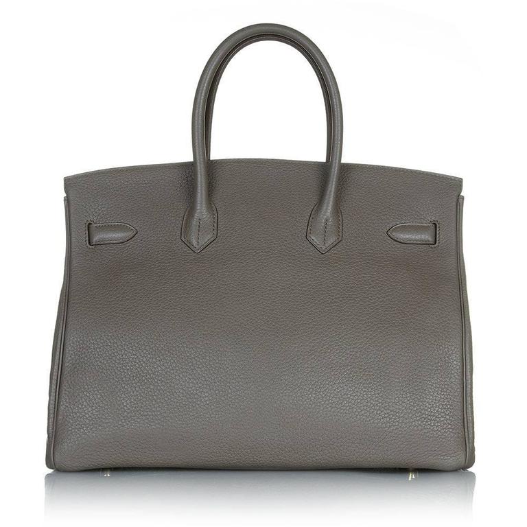 Hermes Club Birkin Limited Edition 35 Etain Graphite Clemence Leather ...
