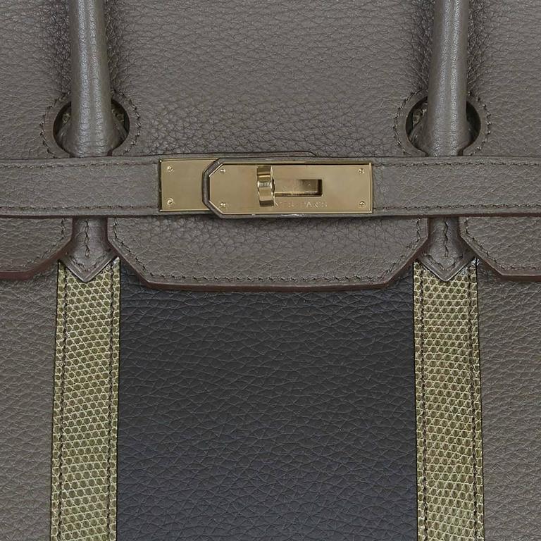 Hermes Club Birkin Limited Edition 35 Etain Graphite Clemence Leather ...
