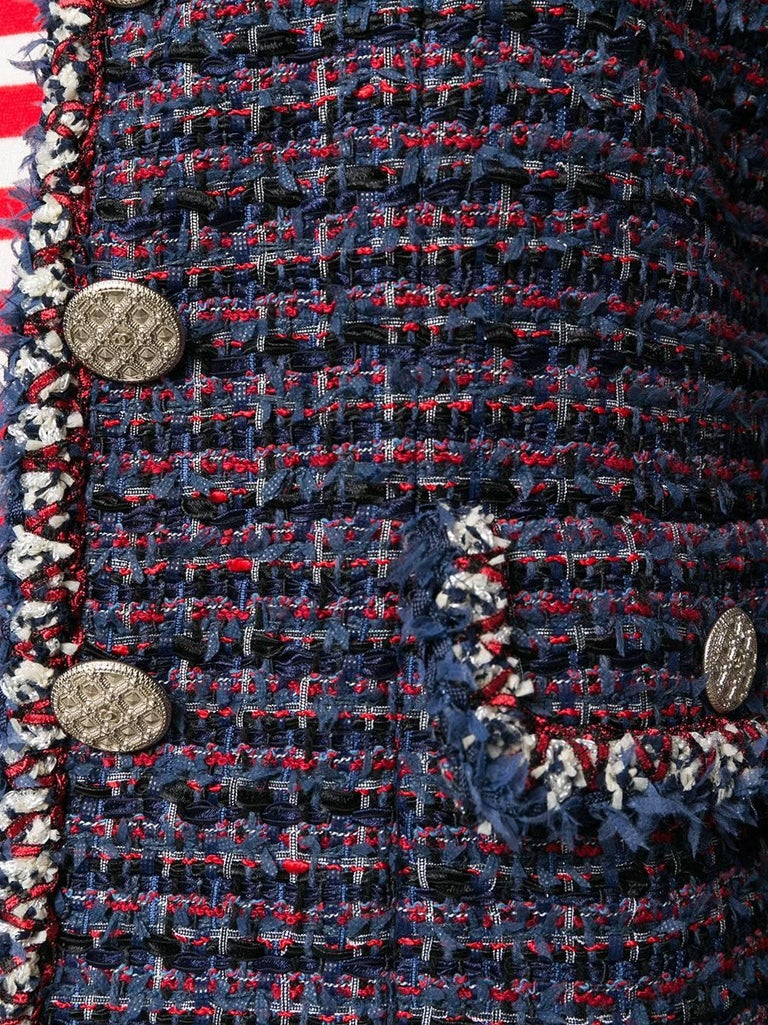 Chanel Blue Bouclé Jacket at 1stDibs