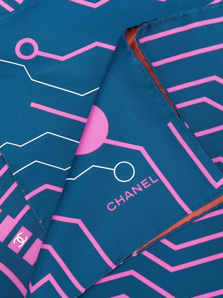 Chanel Silk Wiring Print Scarf at 1stDibs | chanel print scarf
