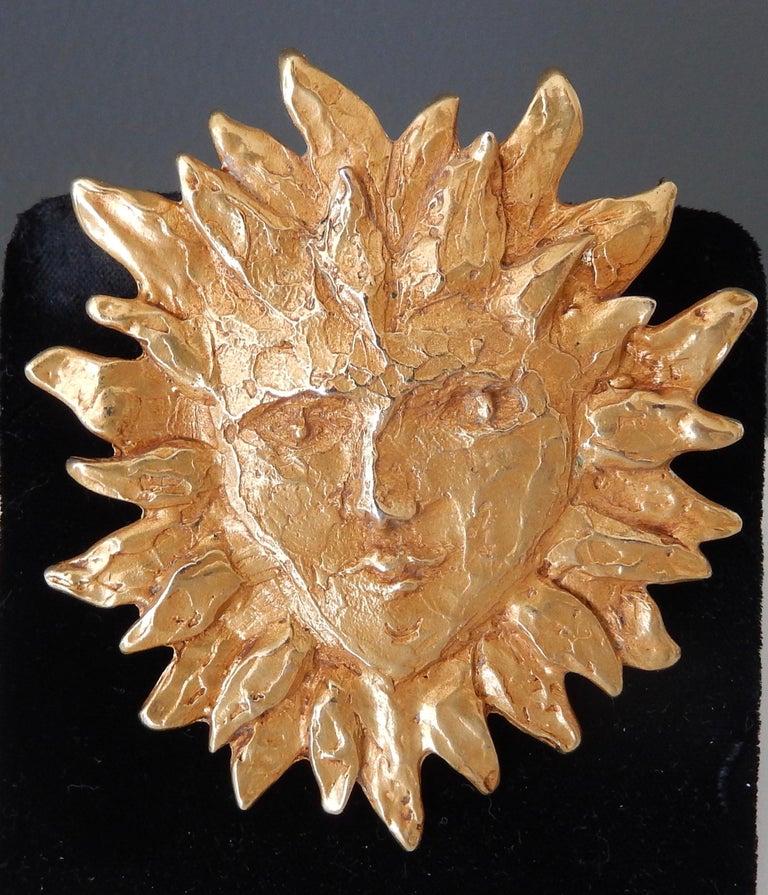 YSL by Robert Goossens Sun Brooch, 1980s at 1stDibs