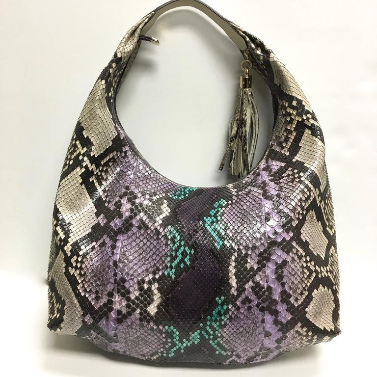 GUCCI Purple Beige Multicolor Python Soho Large Hobo Bag at 1stDibs ...