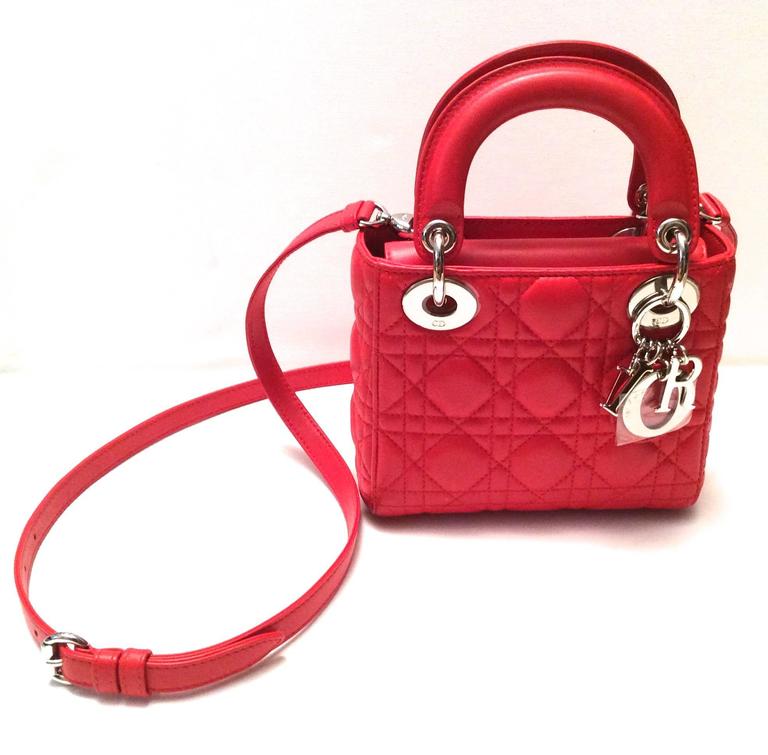 Mini Lady Dior Bag - Red - Rare at 1stDibs