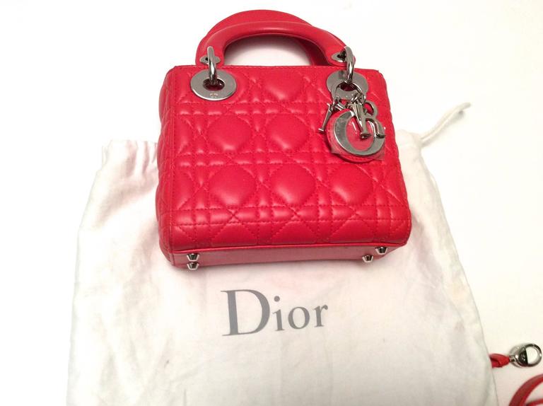 Mini Lady Dior Bag - Red - Rare at 1stDibs