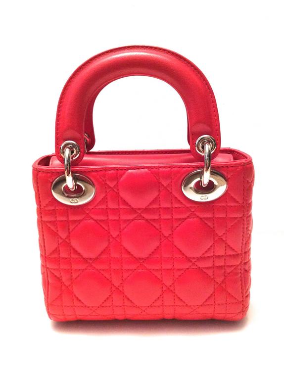 Mini Lady Dior Bag - Red - Rare at 1stDibs