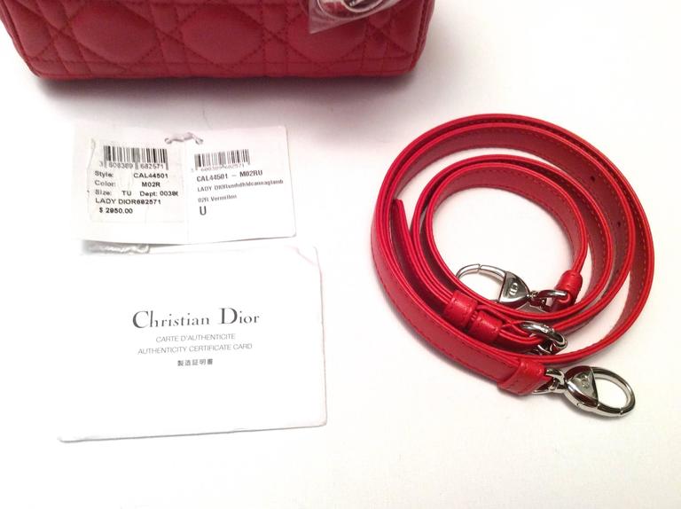 Mini Lady Dior Bag - Red - Rare at 1stDibs