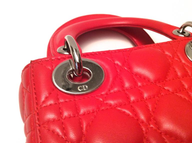 Mini Lady Dior Bag - Red - Rare at 1stDibs