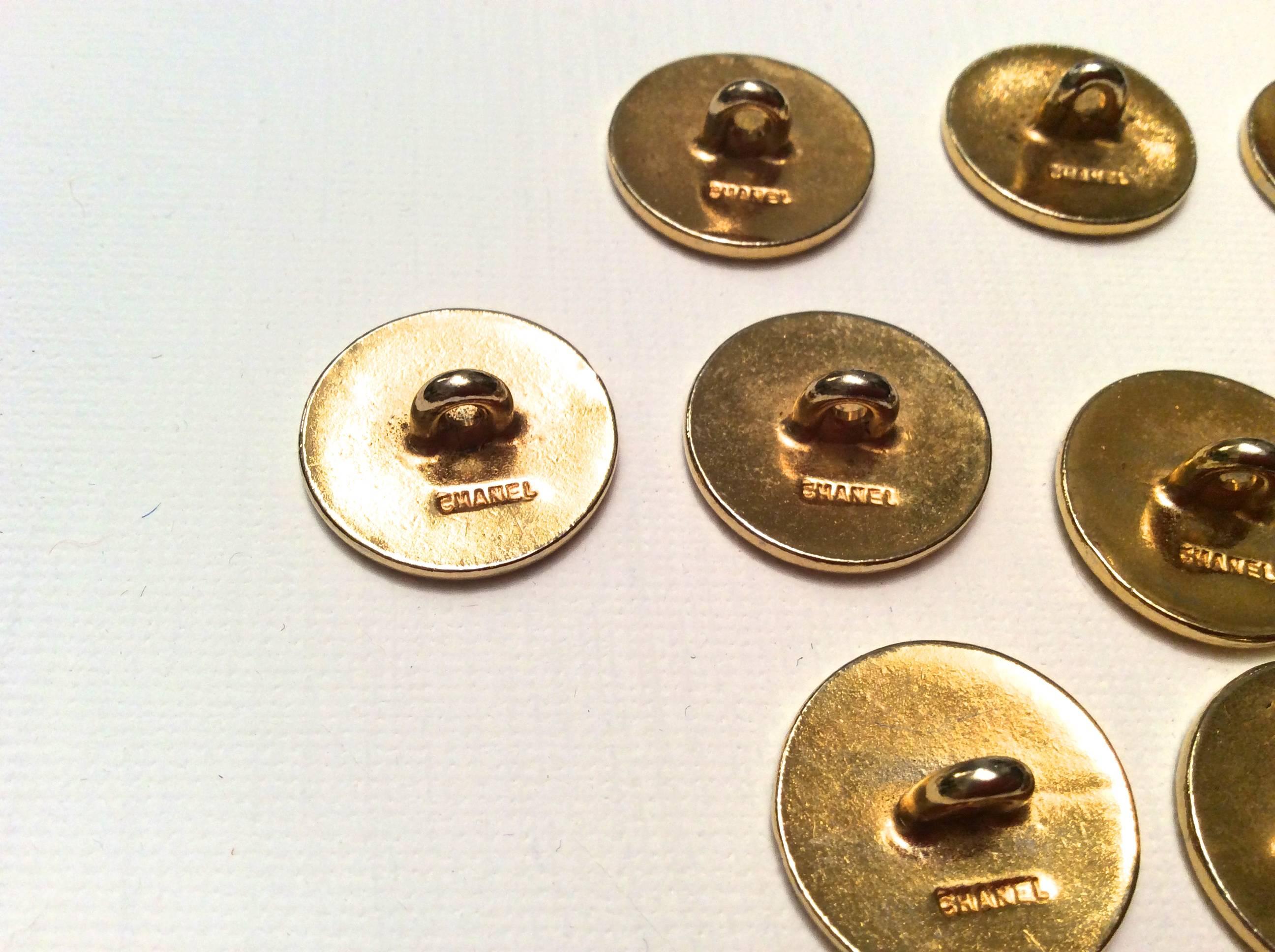14 Vintage Chanel Gold Tone Buttons - Perfume Bottle Design at 1stDibs