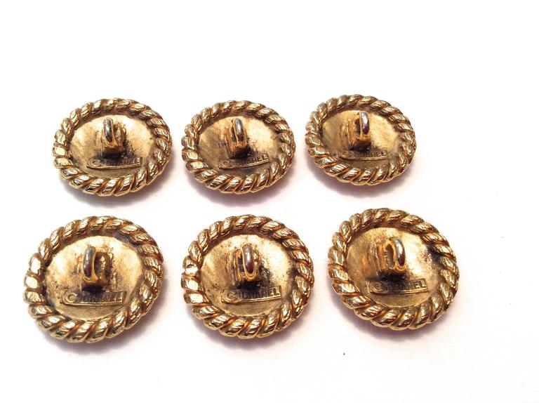 6 Vintage Chanel Gold Tone Buttons at 1stDibs