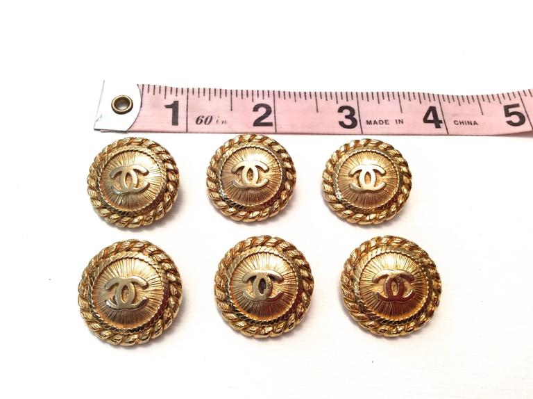 6 Vintage Chanel Gold Tone Buttons at 1stDibs
