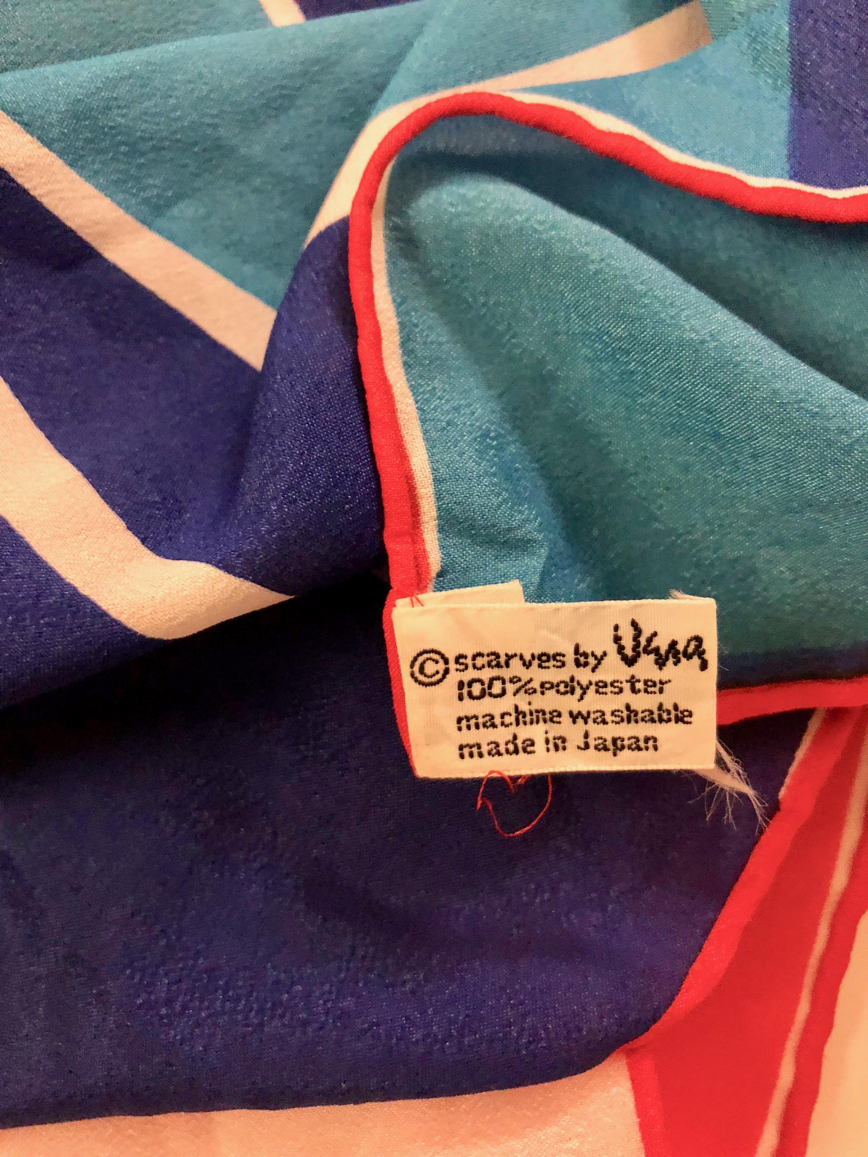 Vintage Vera Scarf Red White Blue Wonderful at 1stDibs