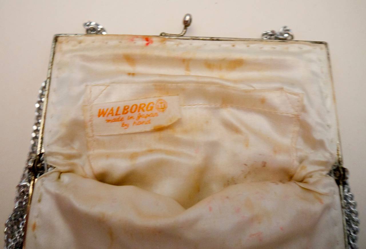 1950's Walborg Metal Chain Evening Bag For Sale at 1stDibs